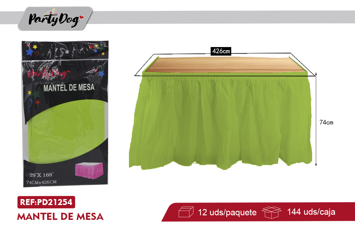 FALDON PARA MESA 74*426CM VERDE – UTC CHILE PARTY DOG
