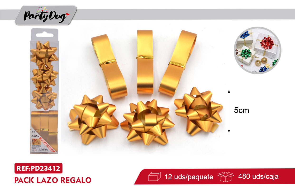 PACK DE LAZOS REGALO 6PCS DORADO – UTC CHILE PARTY DOG