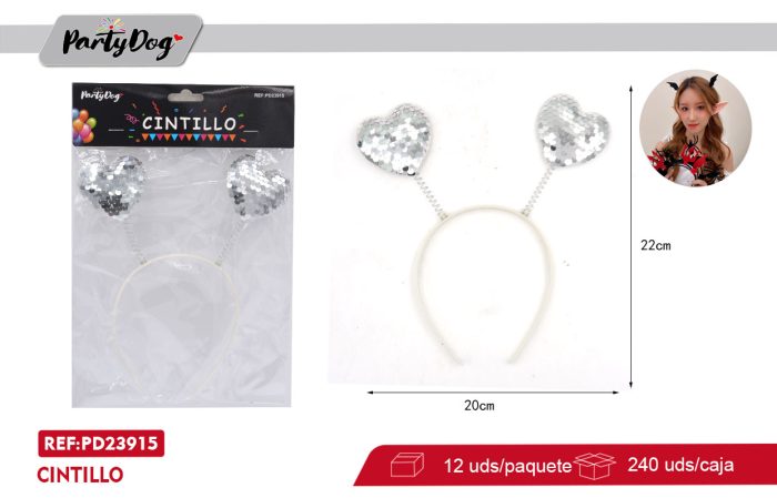 CINTILLO CORAZON PLATEADO – Mayorista Cotillón Party Fiesta Papeleria ...