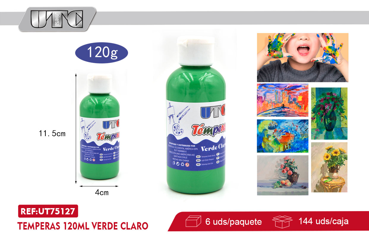 TEMPERAS 120ML Verde Claro – UTC CHILE PARTY DOG