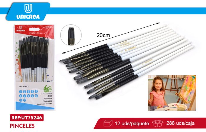 PACK PINCELES MIXTO 12PCS – Mayorista Cotillón Party Fiesta Papeleria ...
