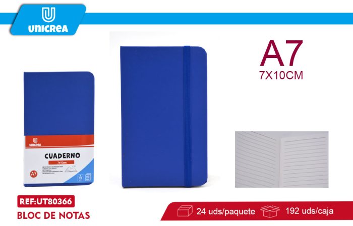 A7 BLOC DE NOTAS 80 HOJAS AZUL X 24 UNI – Mayorista Cotillón Party ...