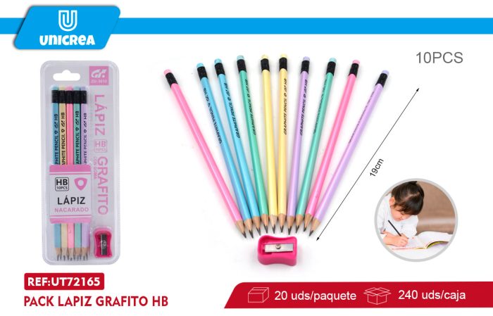 PACK LAPIZ GRAFITO HB COLORES 10PCS – Mayorista Cotillón Party Fiesta ...