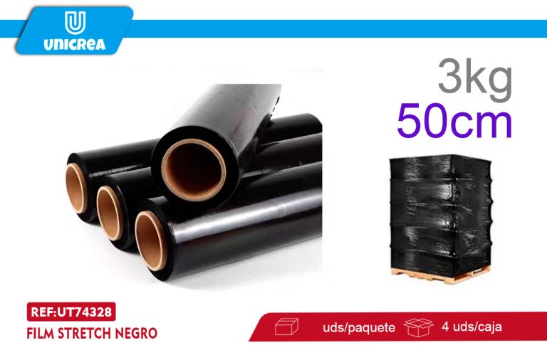 Film Stretch Negro 3KG X4 UNI – Mayorista Cotillón Party Fiesta Papeleria Mascota